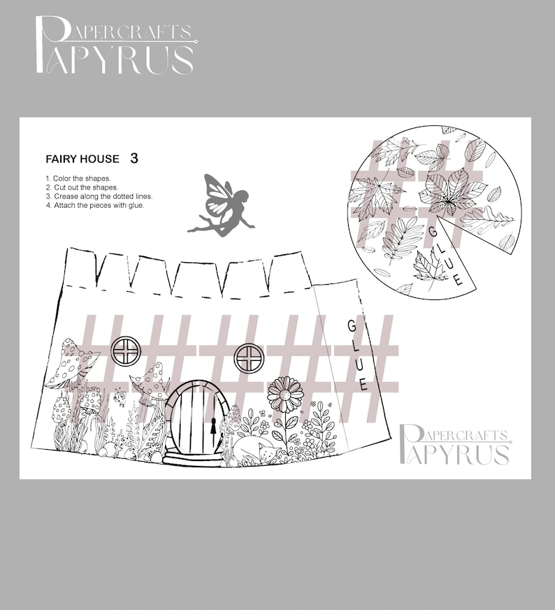 Fairy House - DIY Pattern - Enchanting Fairy Houses Coloring Kit ...