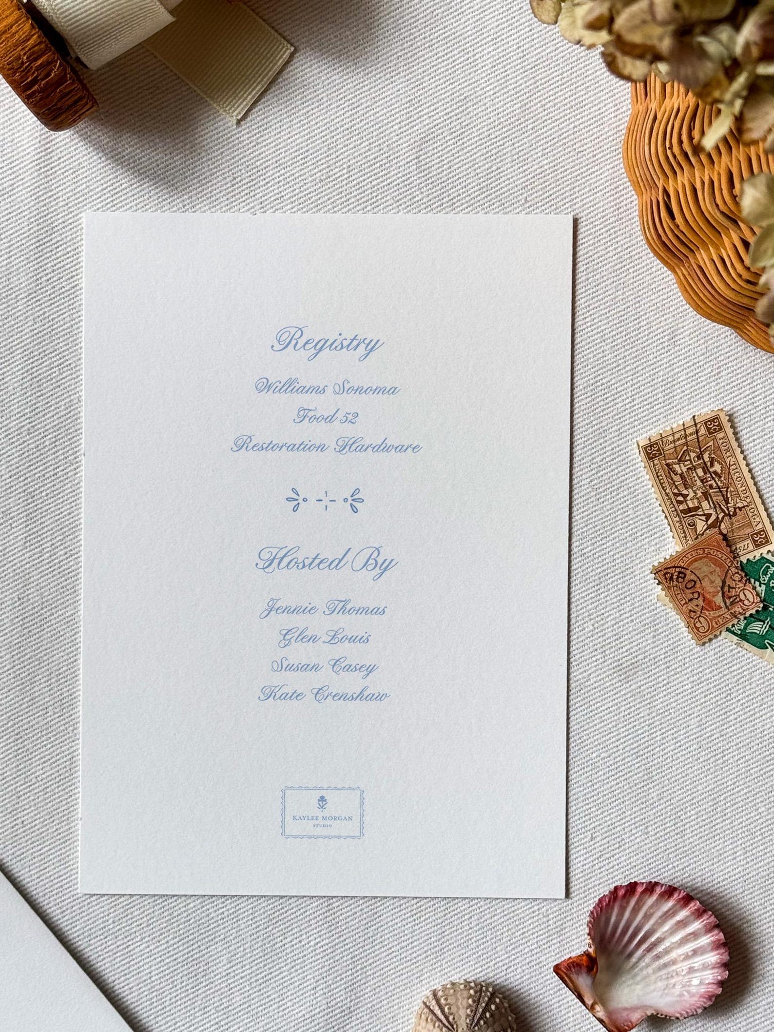 Blue Eyelet Bridal Shower Invitation: Vintage Floral A7 Invite - Etsy