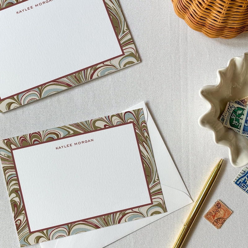 Custom Marbled Stationary - Etsy