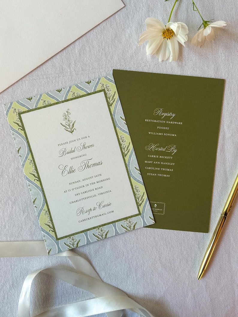 Lily of the Valley Bridal Shower Invitation: Watercolor Floral Print - Etsy