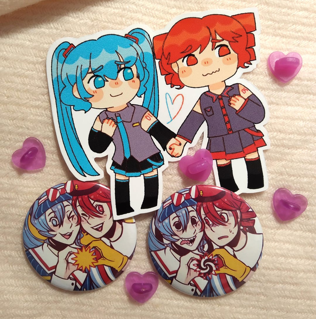 Hatsune Miku Kasane Teto Mesmerizer Tetomiku Sticker Buttons / Pins - Etsy