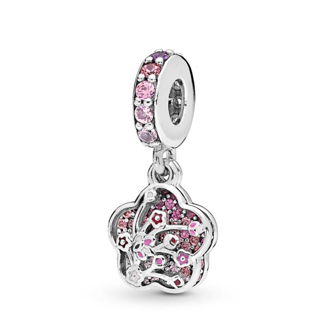 Pandora Peach Flower Blossom Pendant Charm Pave - Etsy