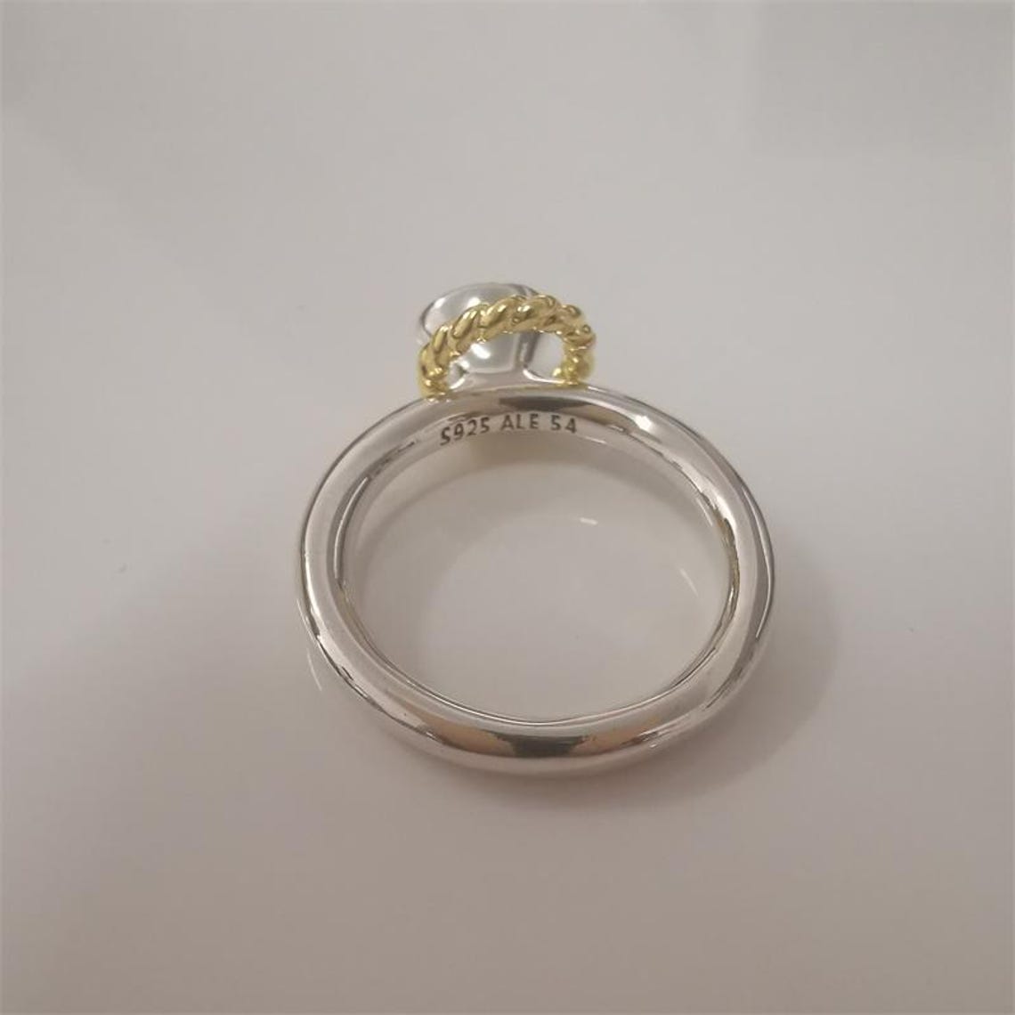 Pandora Halo Reminder Gold Twist Rope Silver Ring - Etsy