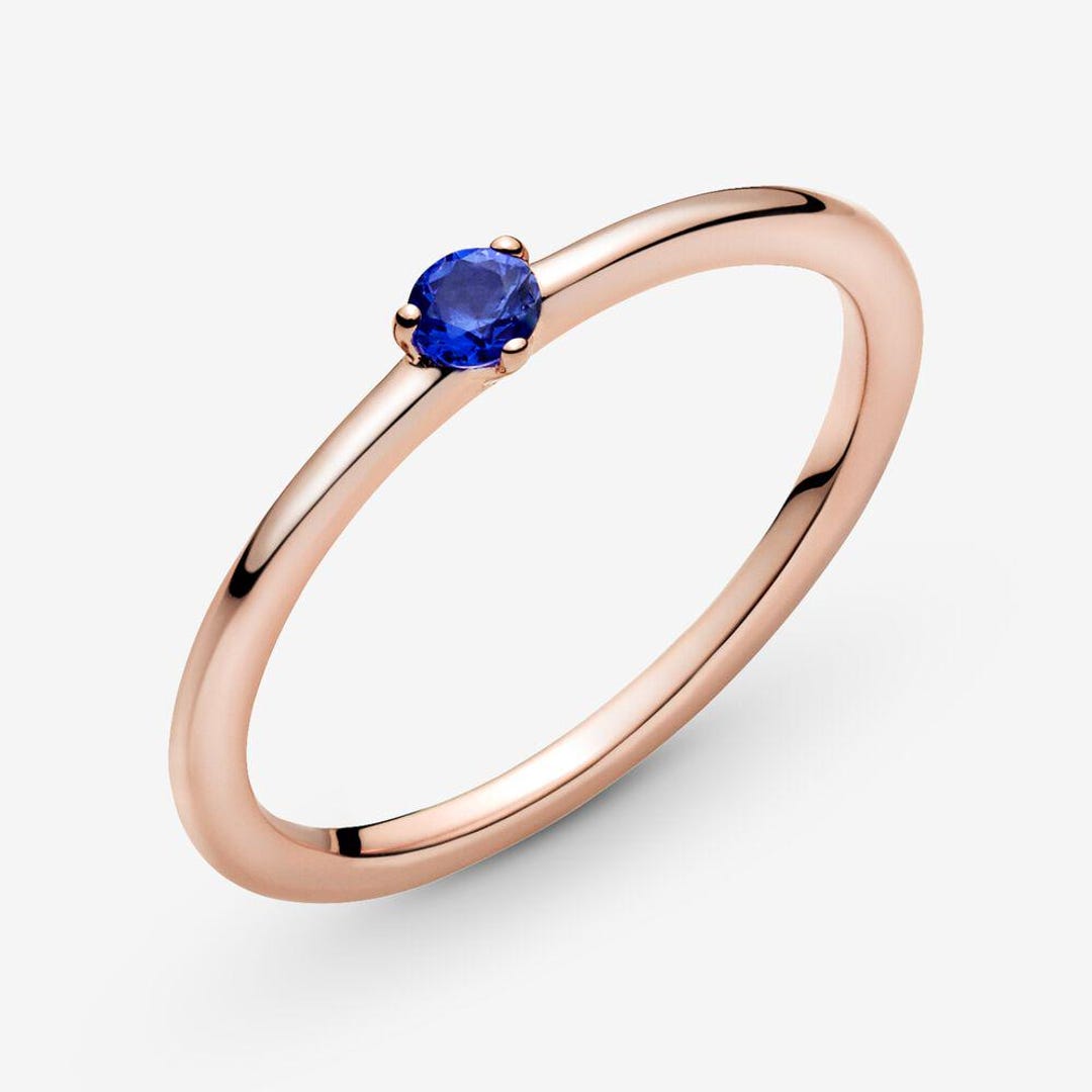Pandora Silver Blue Star Single Stone Ring - Etsy
