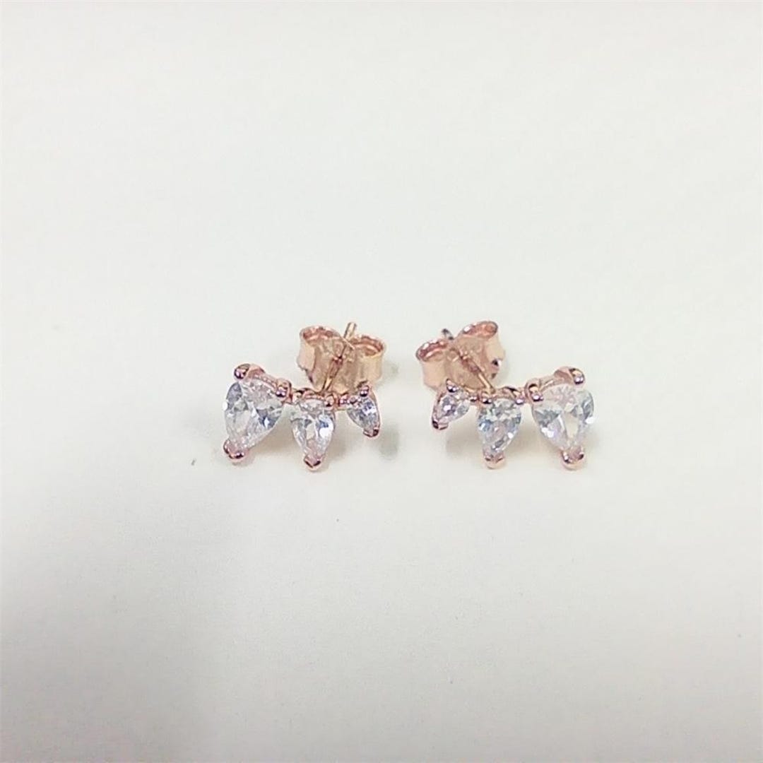 Pandora Sparkling Pear Rose Gold Stud Earrings - Etsy
