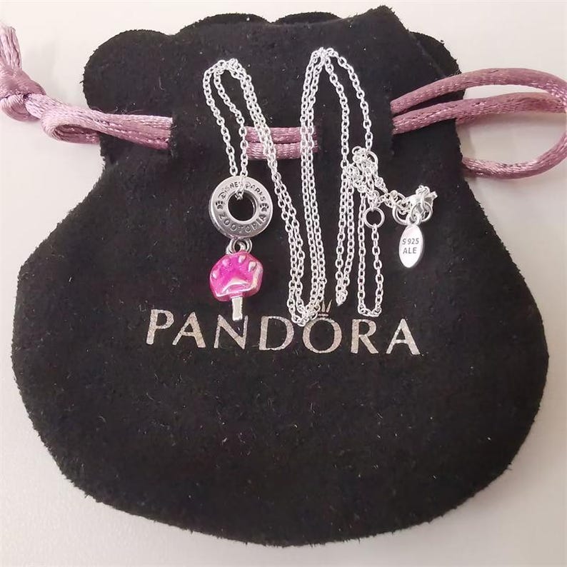 Pandora Pink Cat Paw Charm Necklace Set S925 ALE 45cm - Etsy