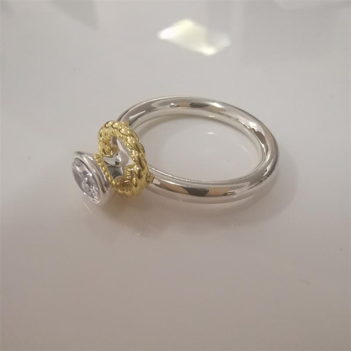 Pandora Halo Reminder Gold Twist Rope Silver Ring - Etsy