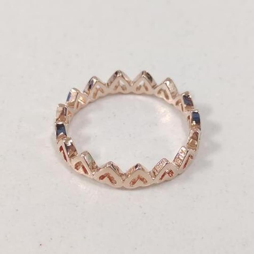 Pandora Rose Gold Freehand Hearts Ring - Etsy