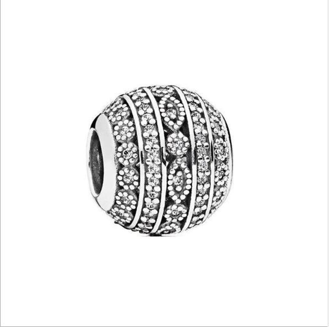 Pandora Sterling Silver Glittering Shapes Clear CZ Bead - Etsy
