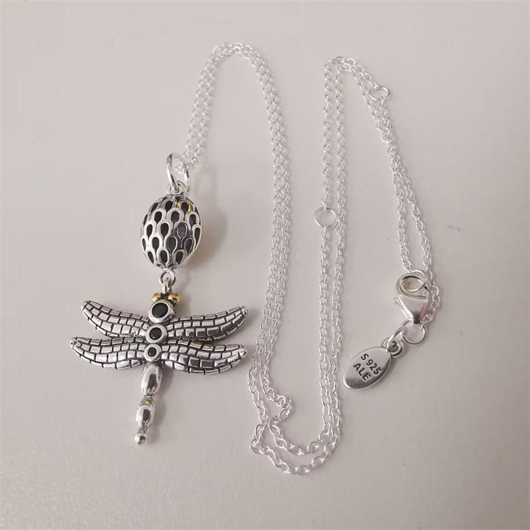 Pandora Stunning Rare Dragonfly Sterling Silver S925 Necklace 70cm - Etsy