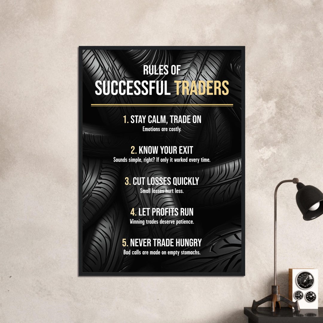 Rules of Successful Traders, Investing Quotes Poster, Motivational Wall ...