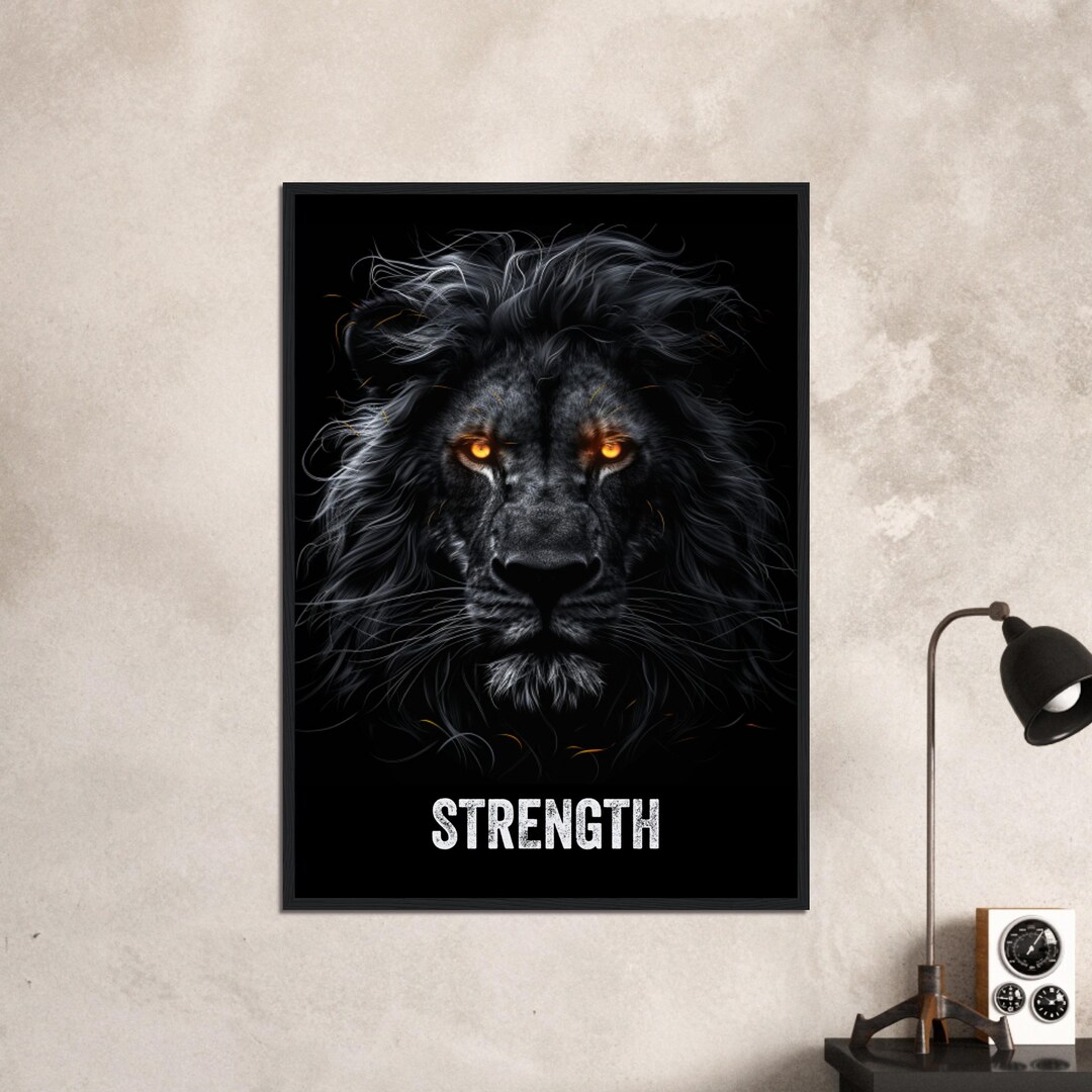 Lion Head Motivational Poster, Office Gym Wall Art - Etsy