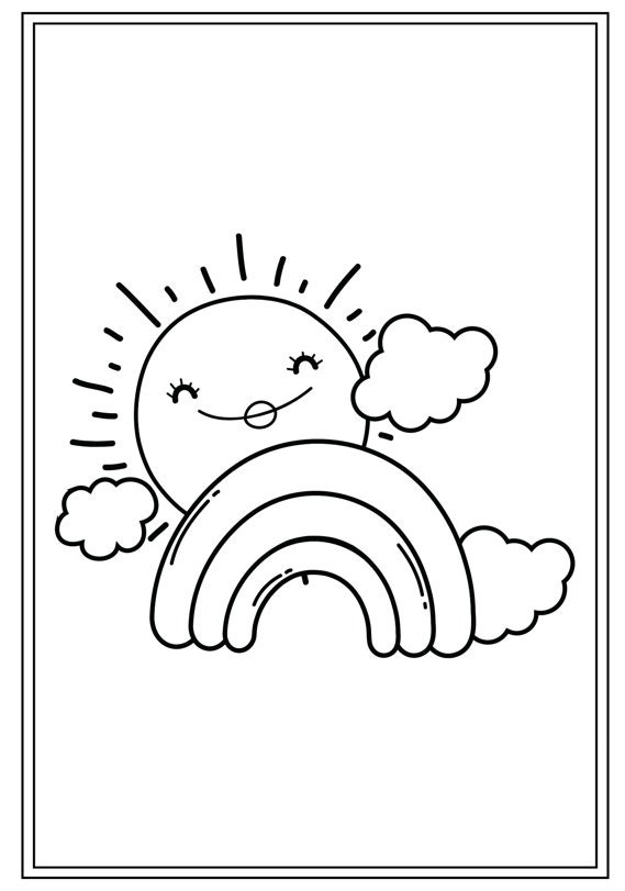 15 Rainbow Coloring Book Pages,printable Coloring Pages,unicorn ...