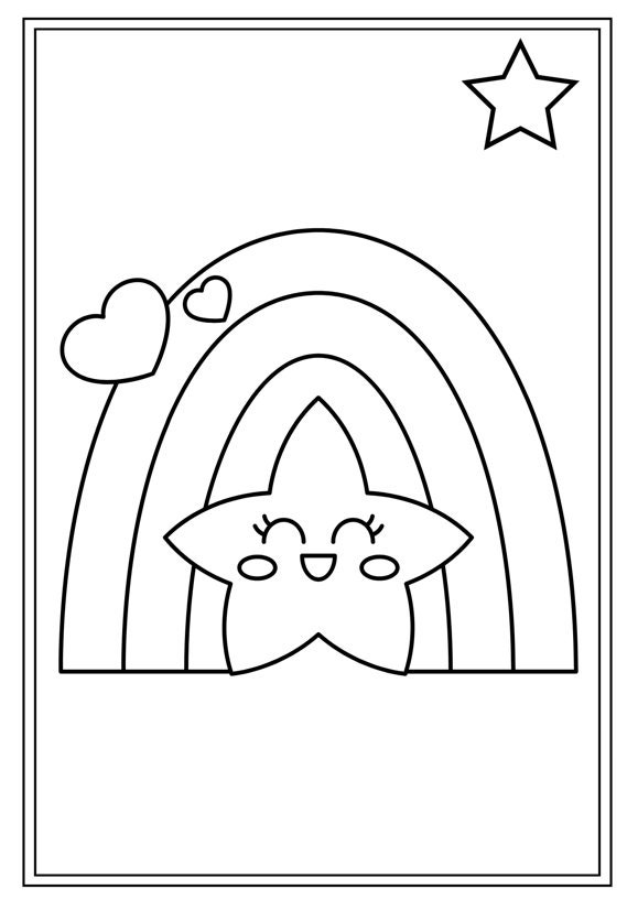 15 Rainbow Coloring Book Pages,printable Coloring Pages,unicorn ...