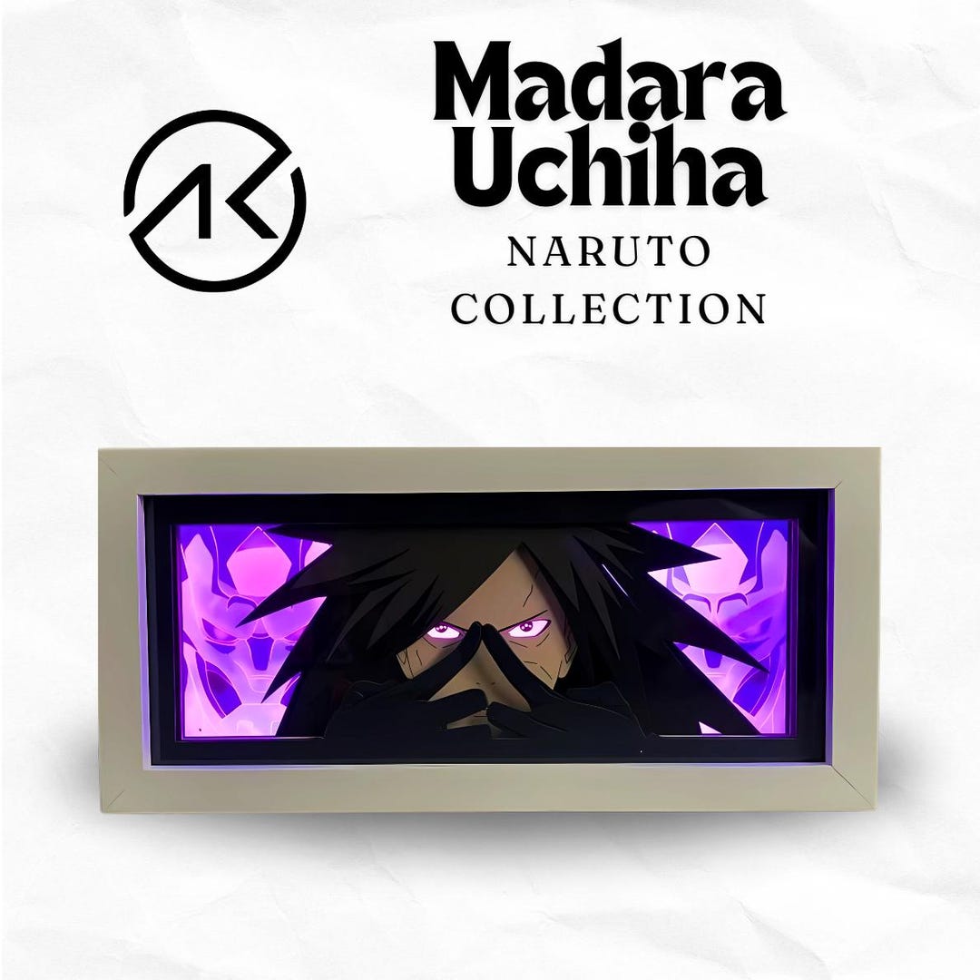 Madara Uchiha Anime Light Box Naruto LED Night Light Lightbox Uchiha ...