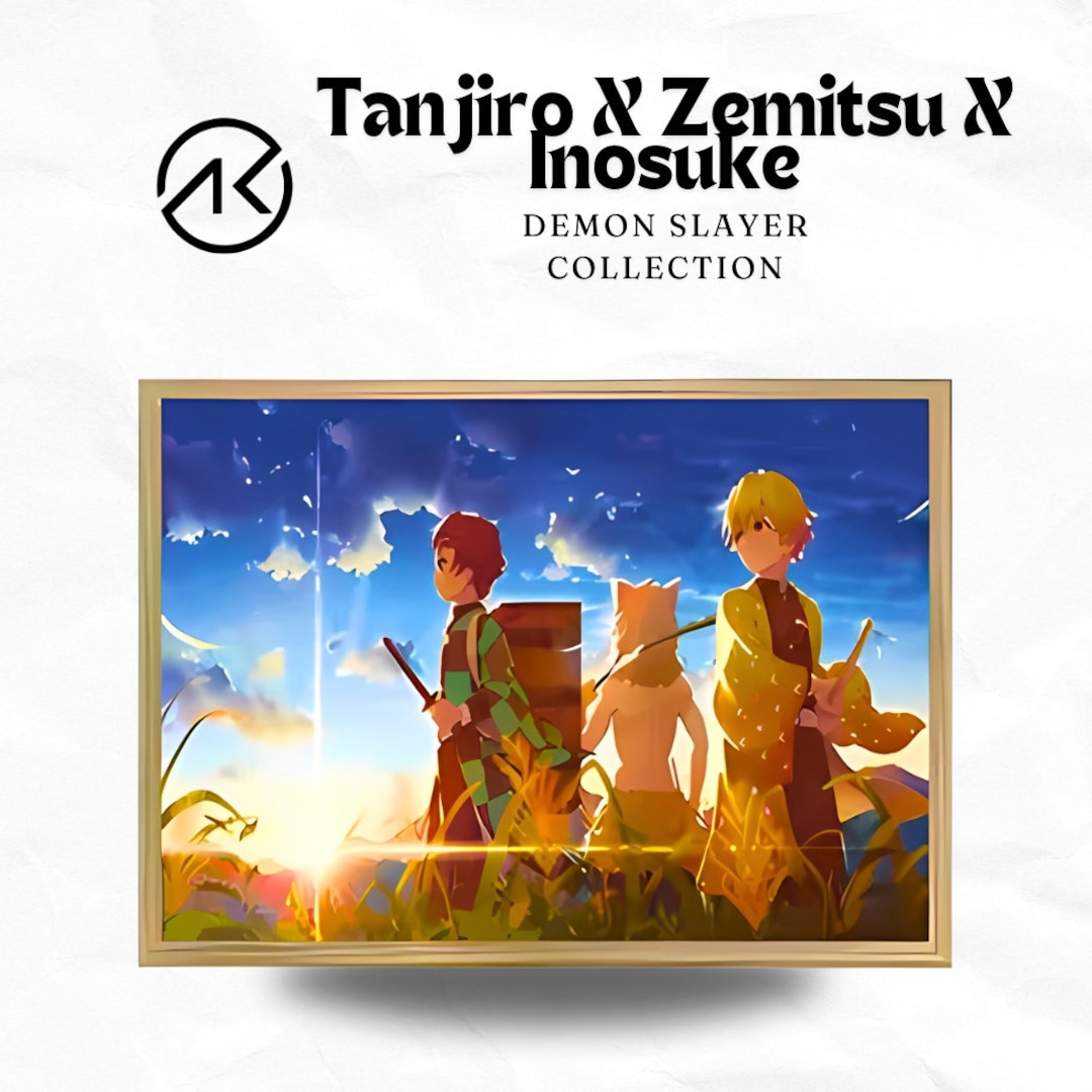 Tanjiro X Zenitsu X Inosuke LED Painting Demon Slayer Anime Art Anime ...