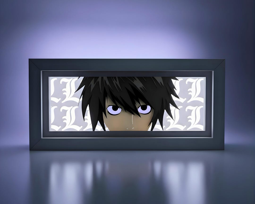 L Light Box | Death Note LED Light-up Shadow Box | L Lawliet Anime ...