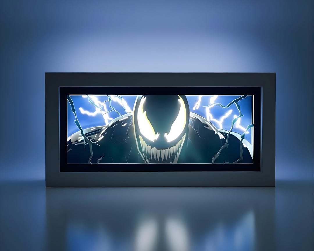 Venom LED Light Box | Marvel Night Light | RGB Comic Lightbox | Marvel ...