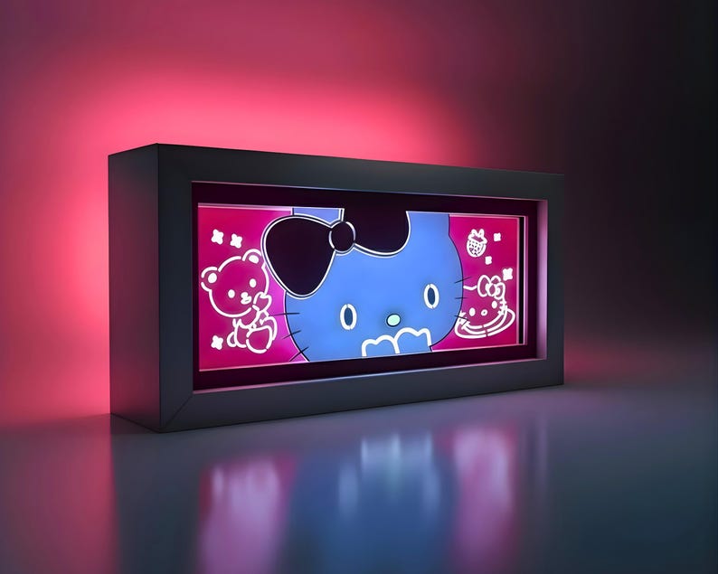 Hello Kitty LED Light Box | Kawaii Sanrio Lamp | RGB Cute Lightbox ...