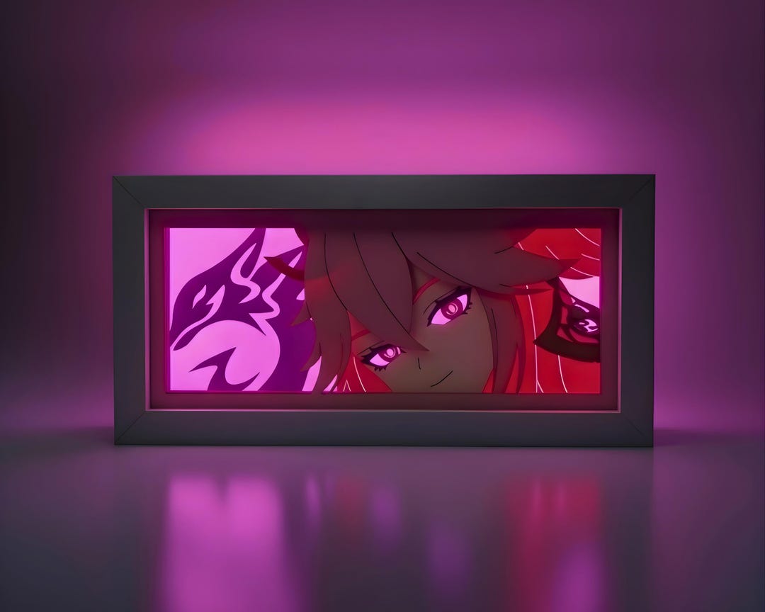 Yae Miko LED Light Box | Genshin Impact RGB Lamp | Anime Lightbox Decor ...