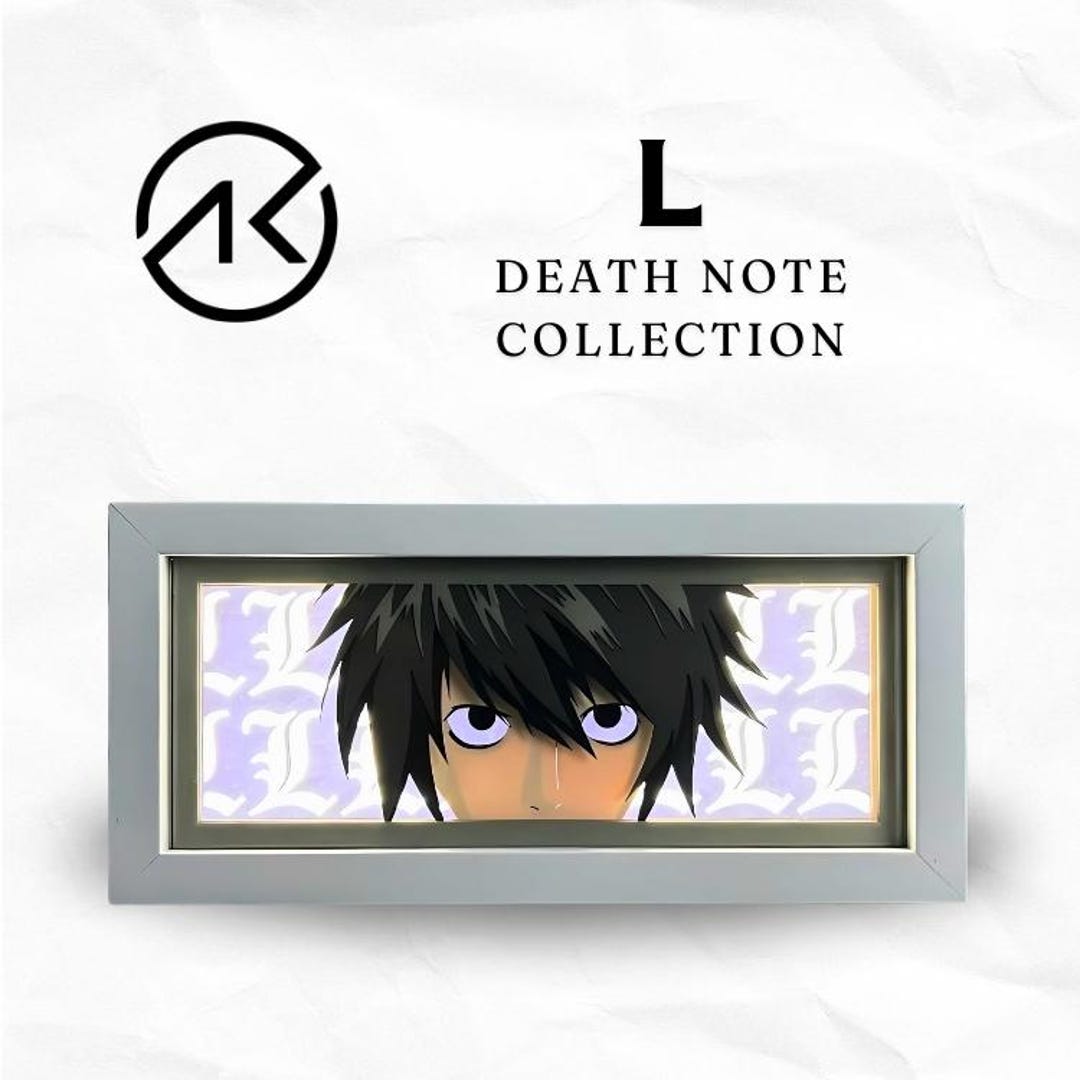 L Light Box Death Note LED Light-up Shadow Box L Lawliet Anime Decor ...