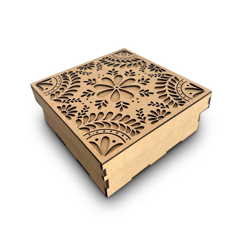 Vector PARA CORTE LASER Caja con talavera - Etsy México