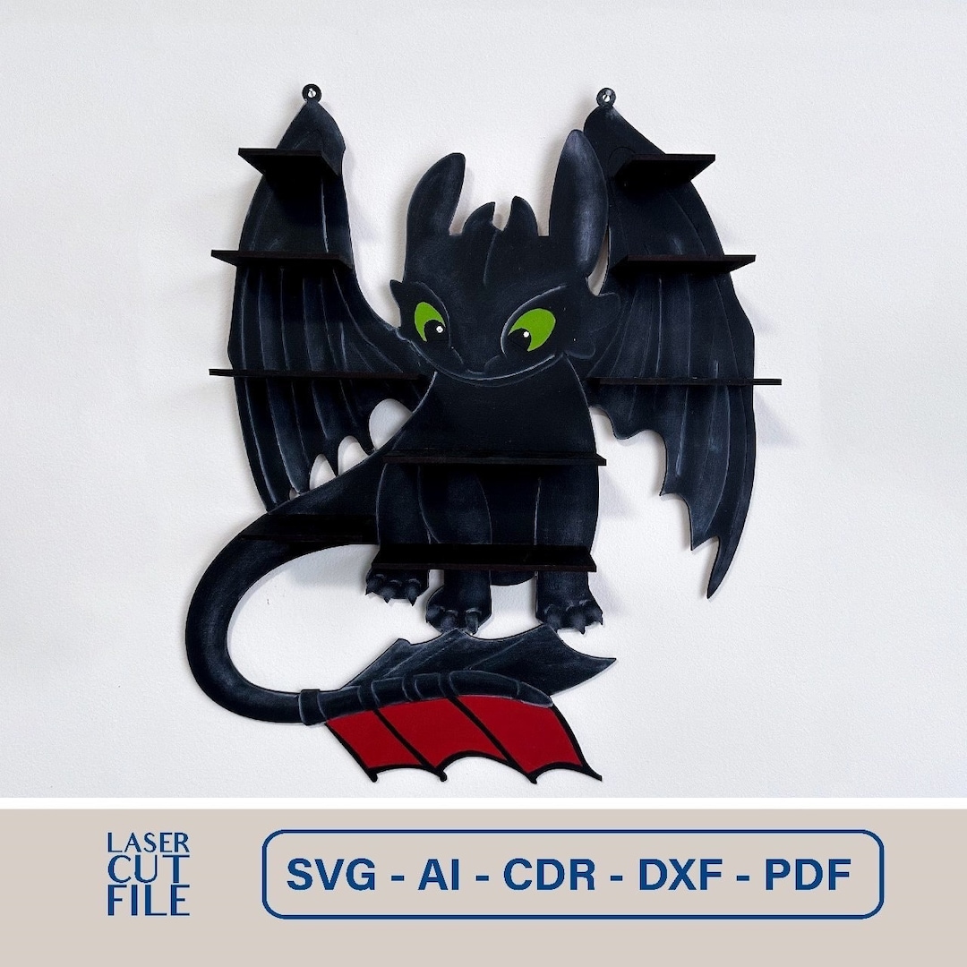 Vector LASER CUT Toothless Shelf for 3 Mm Material - Etsy UK