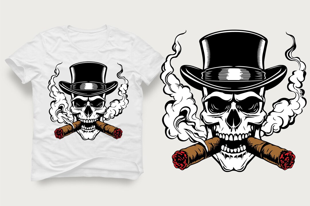 Skeleton Cigar T Shirt Sublimation PNG Design, Skeleton Cigar T Shirts ...