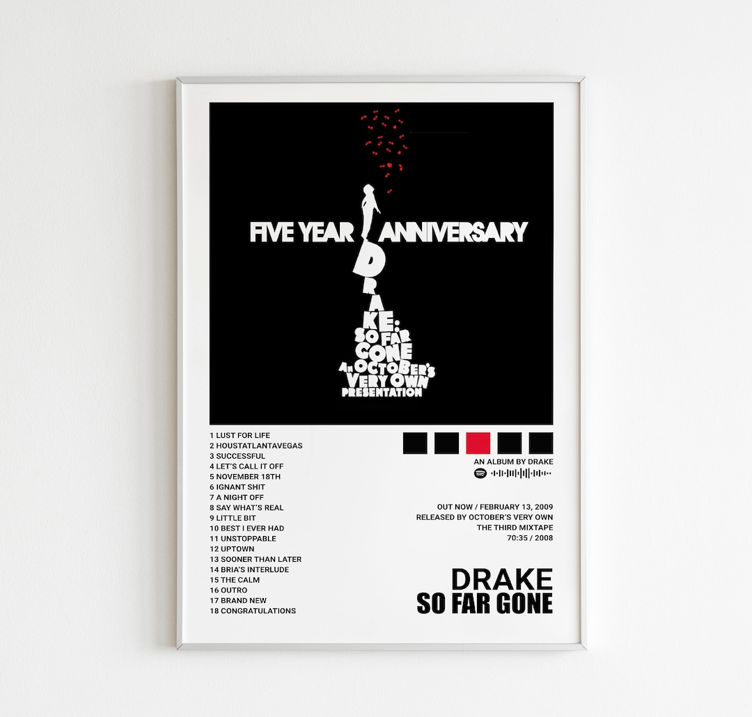 Drake Poster, so Far Gone Album Poster, Album Cover Poster, Poster Print Wall Art, Tracklist ...