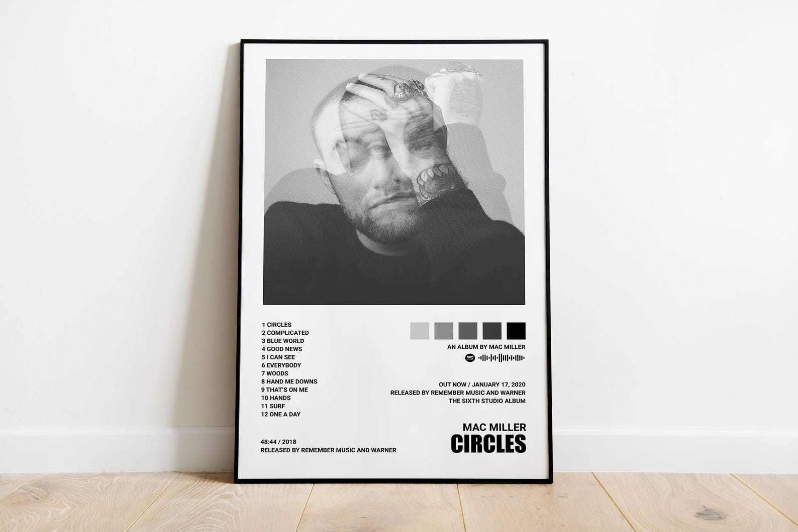 Mac Miller Poster, Circles Album Cover Print, Tracklist Poster, Cover Art Poster, Album Cover ...