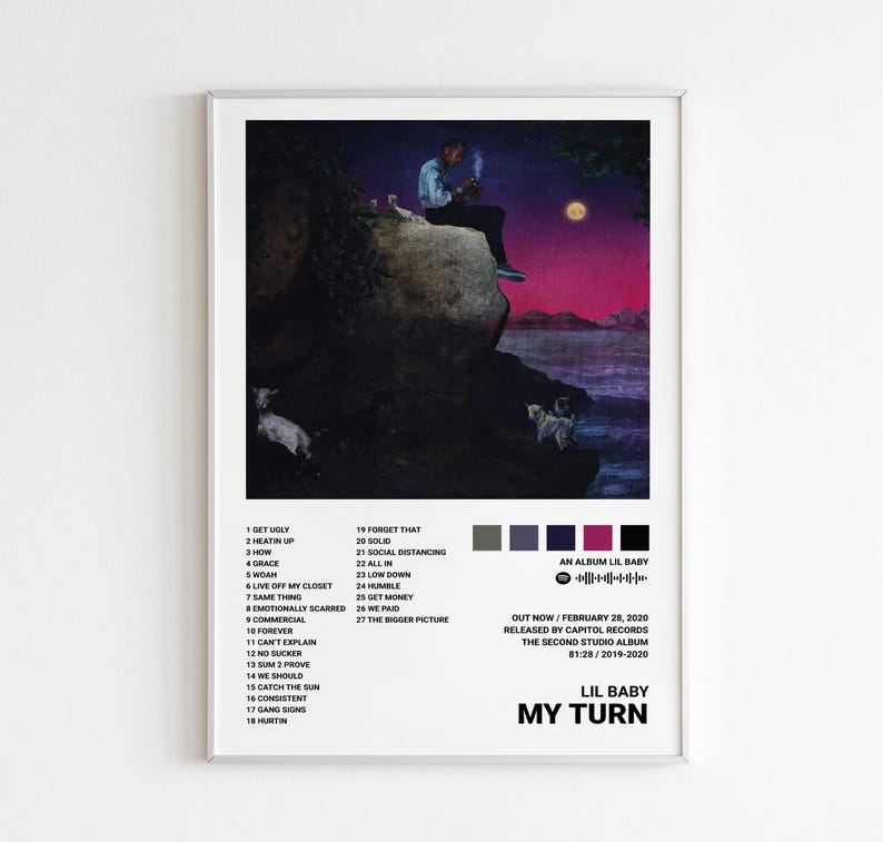 Lil Baby Poster, My Turn Album Cover Print, Album Tracklist Poster ...