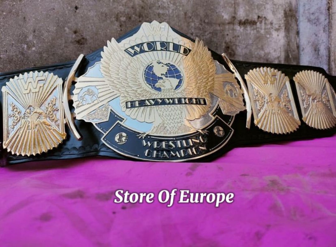 WWF DUAL Winged Eagle Championship Wrestling Replica Title Belt 2MM ...