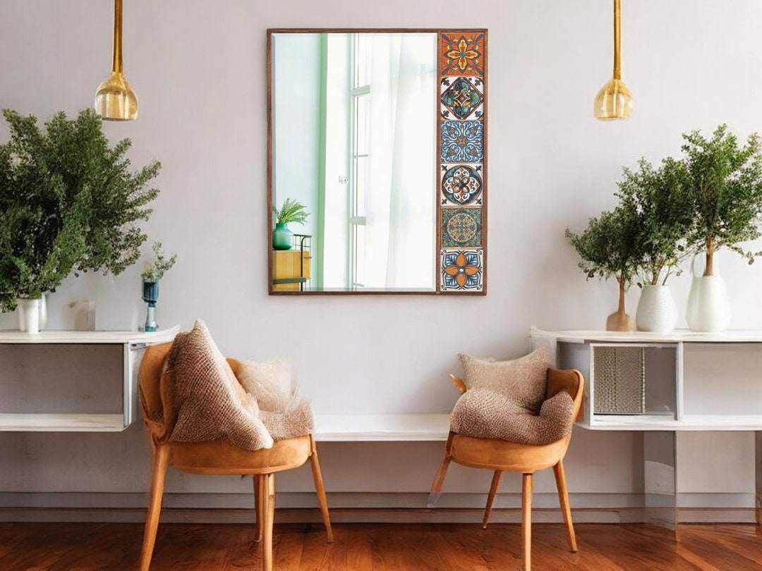 Stone Mirrors Bohemian Mirror Wall Mirror Ethnic Patterned Ethnic ...