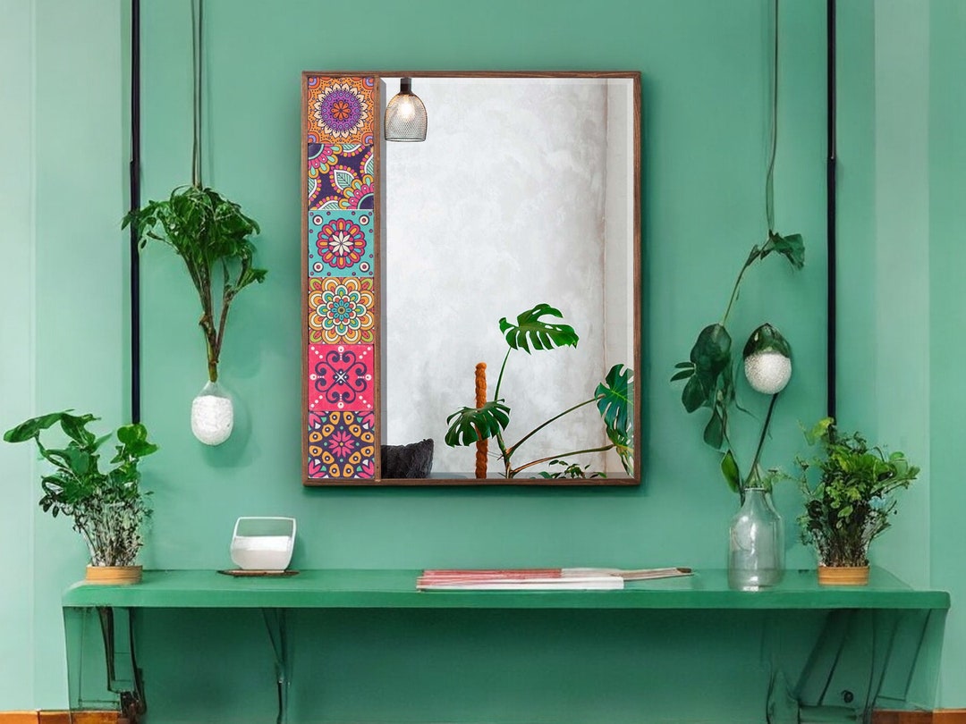 Stone Mirrors Bohemian Mirror Wall Mirror Ethnic Patterned Ethnic ...
