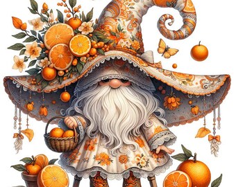 Fall Gnome Clipart Bundle, Autumn Gnome,hello Fall Gnome Graphics ...