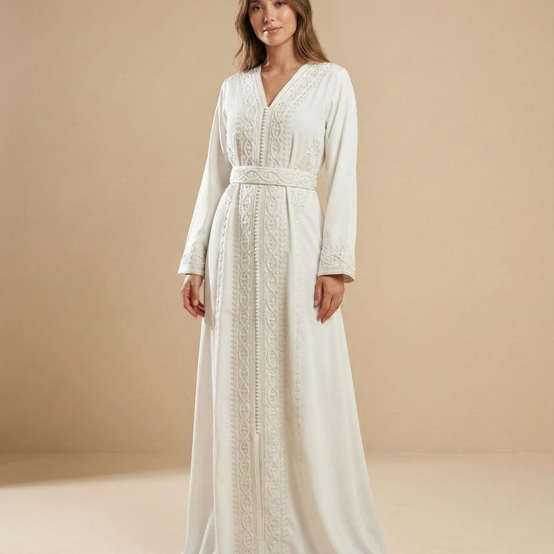 Women Abaya Cream - Etsy