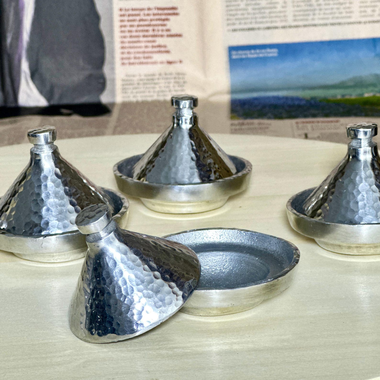 Set of 2 Handmade Moroccan Silver Mini Tajine: Spice & Nut Dishes - Etsy