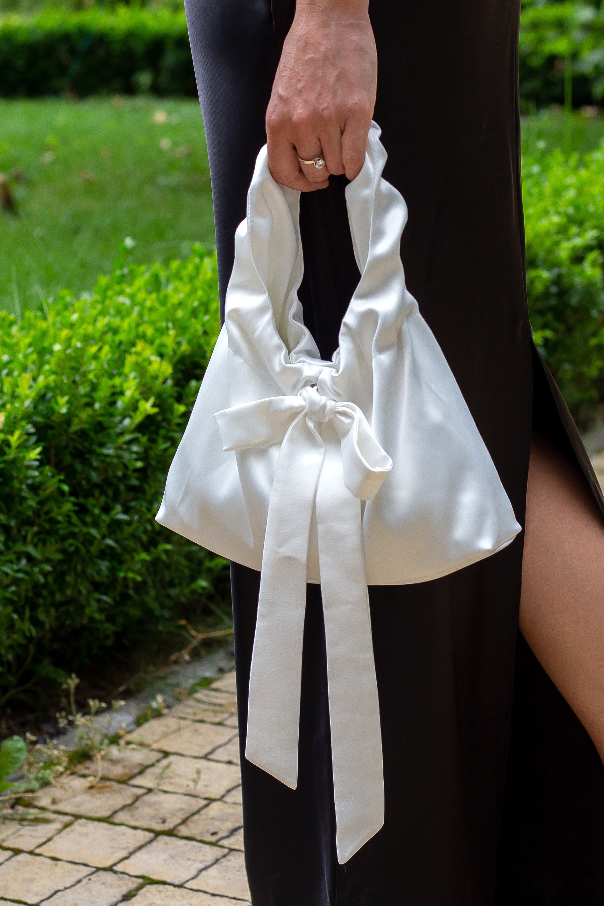 Ivory Bridal Clutch Bag,satin Bridal Purse,evening Handbag,silk Small ...