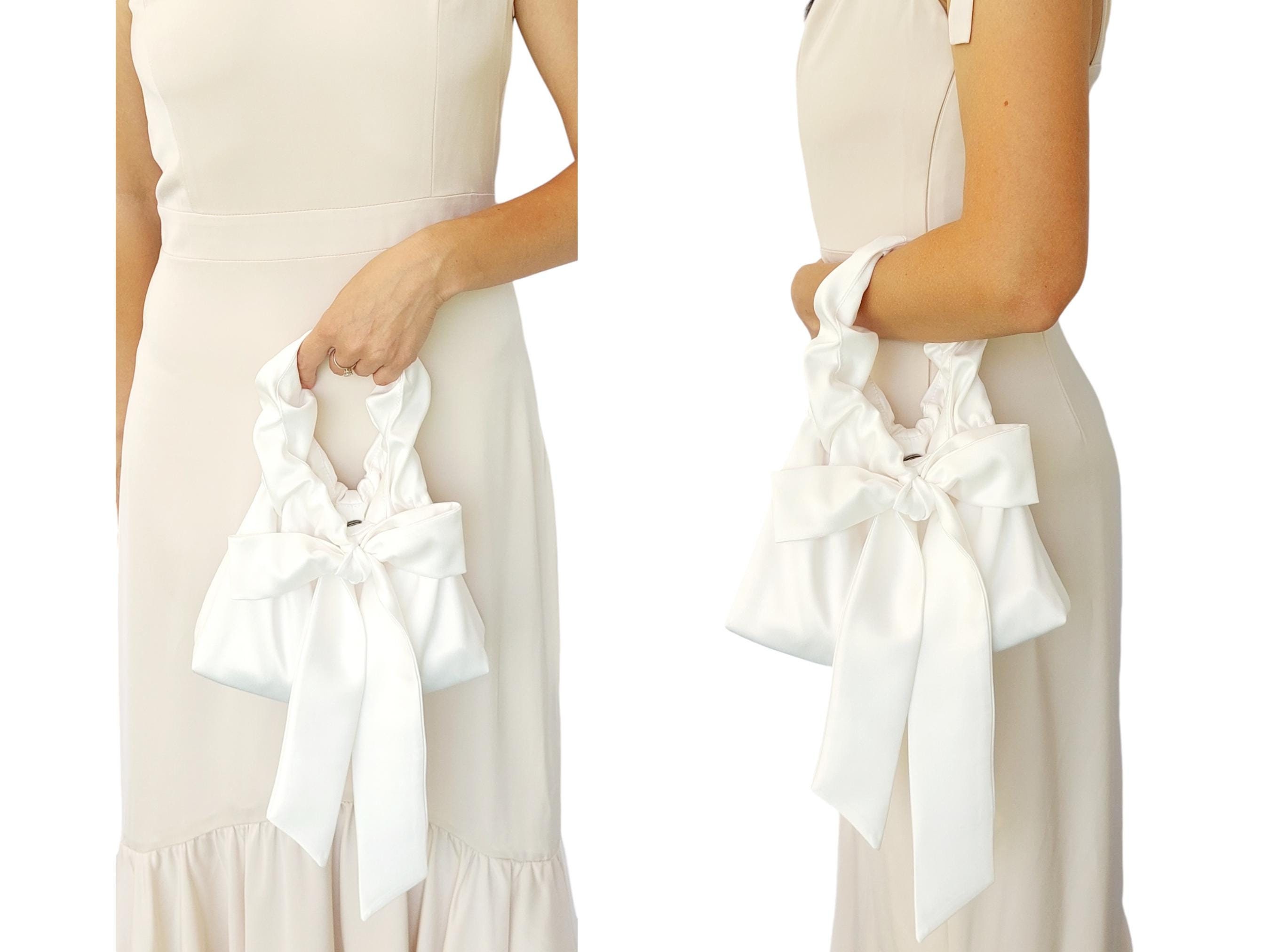 Ivory Bridal Clutch Bag,satin Bridal Purse,evening Handbag,silk Small ...