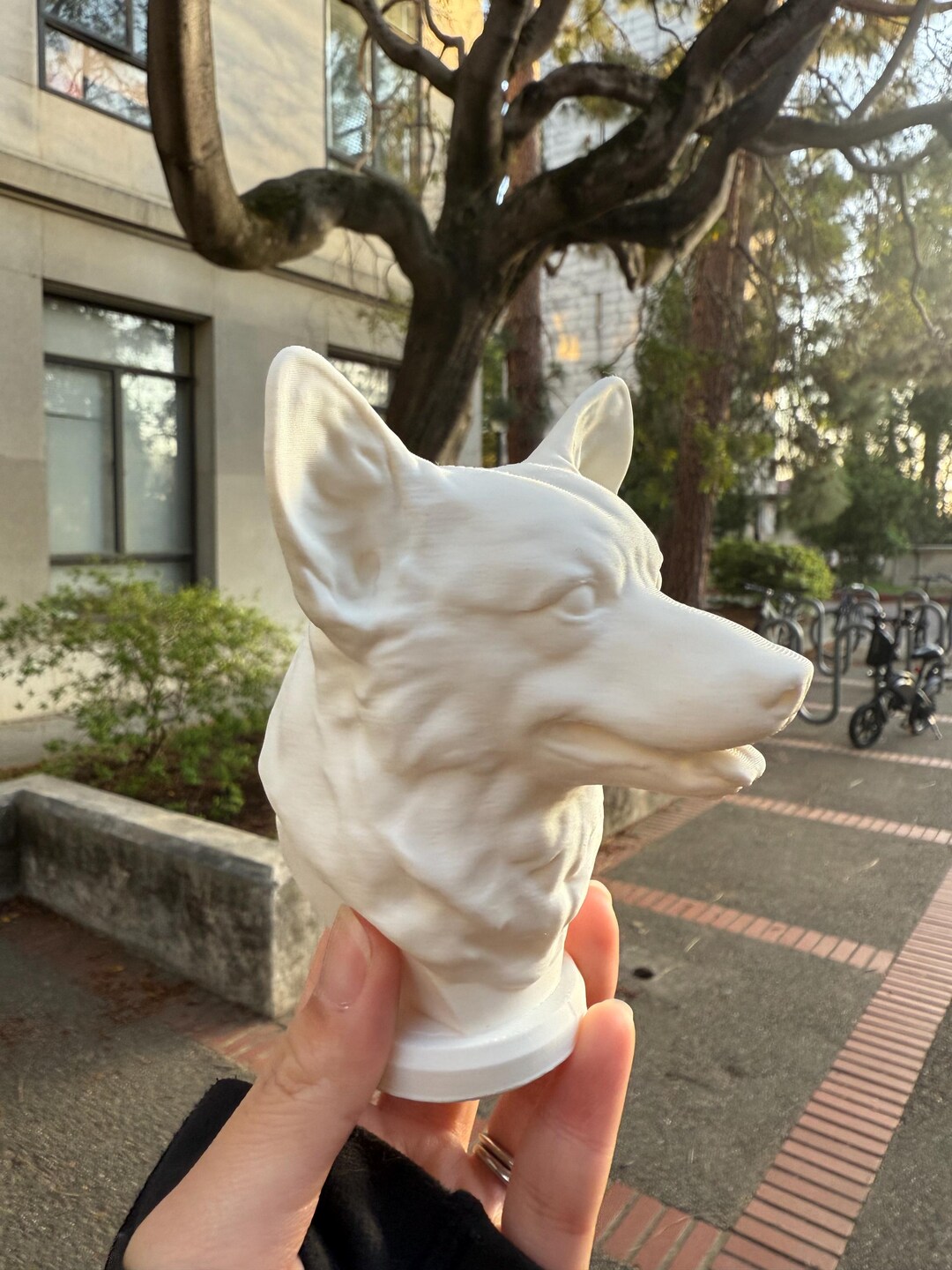 3D Printed Corgi Dog Head Bust Statue - Ready-to-paint - Unpainted for ...