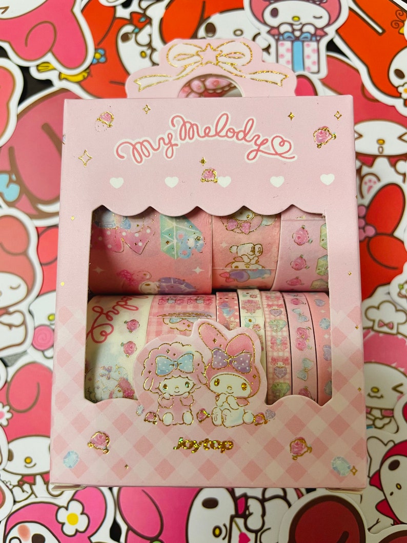 Cute Sanrio [cinnamoroll, My Melody, Kuromi] Washi-tapes 10 Pc Box - Etsy