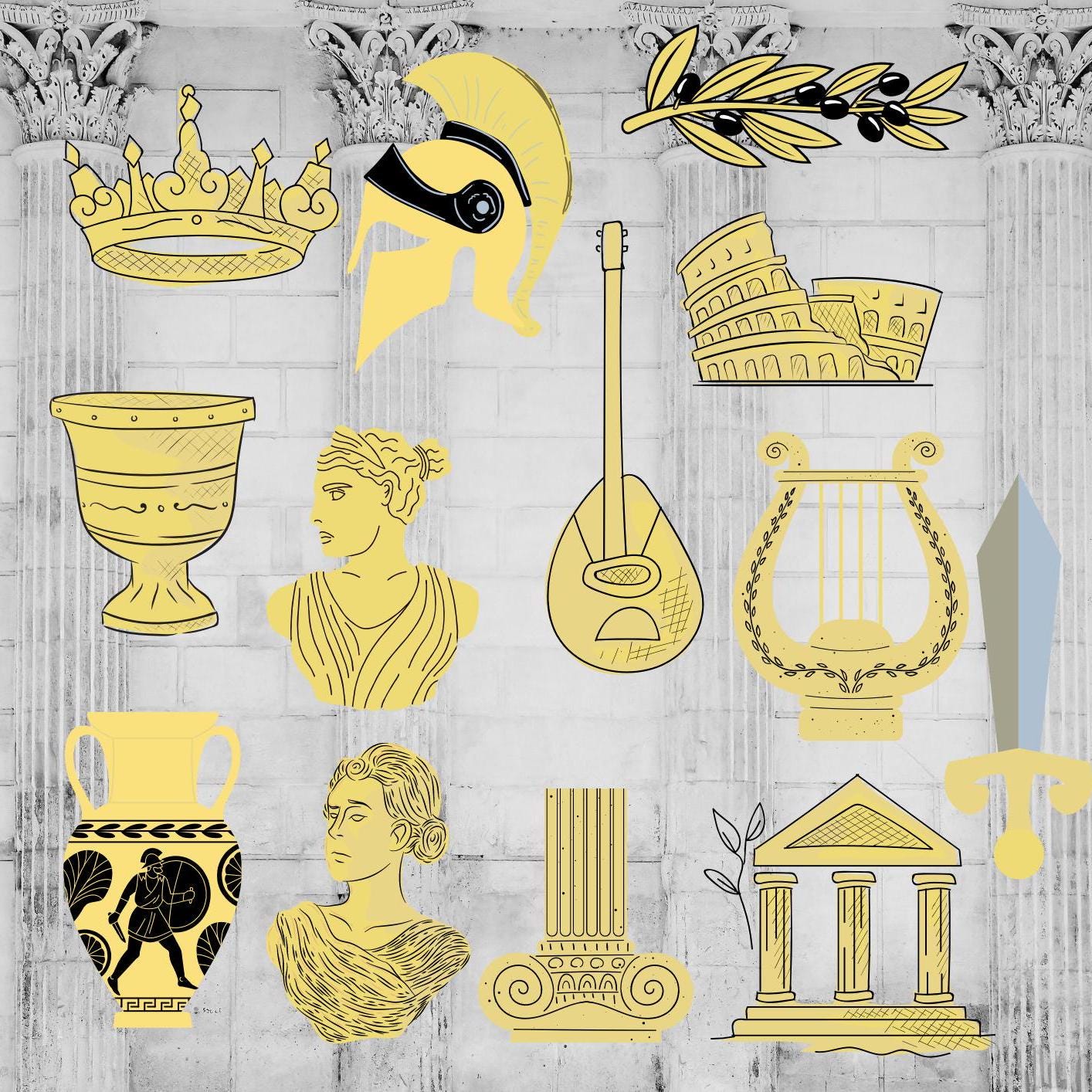 GREEK Event Photo Booth Props, Printable Photo Props, Greece Themed ...