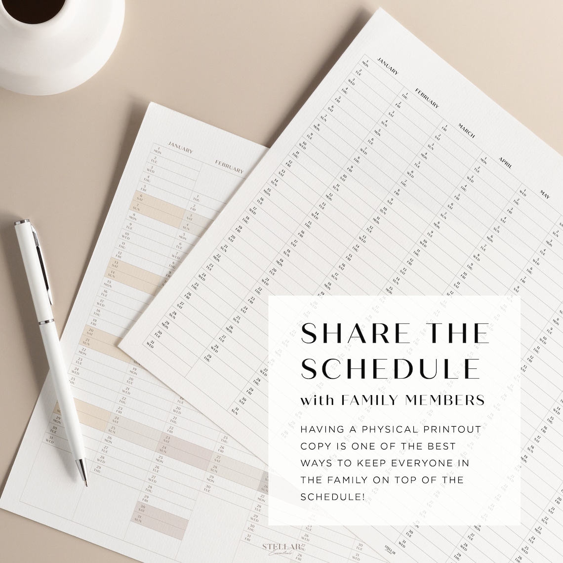 2025 Yearly Calendar, Minimalist One Page Planner (printable PDF) - Etsy