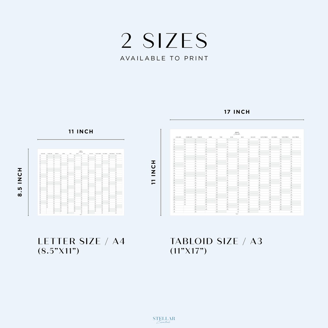2025 Yearly Calendar, Minimalist One Page Planner (printable PDF) - Etsy