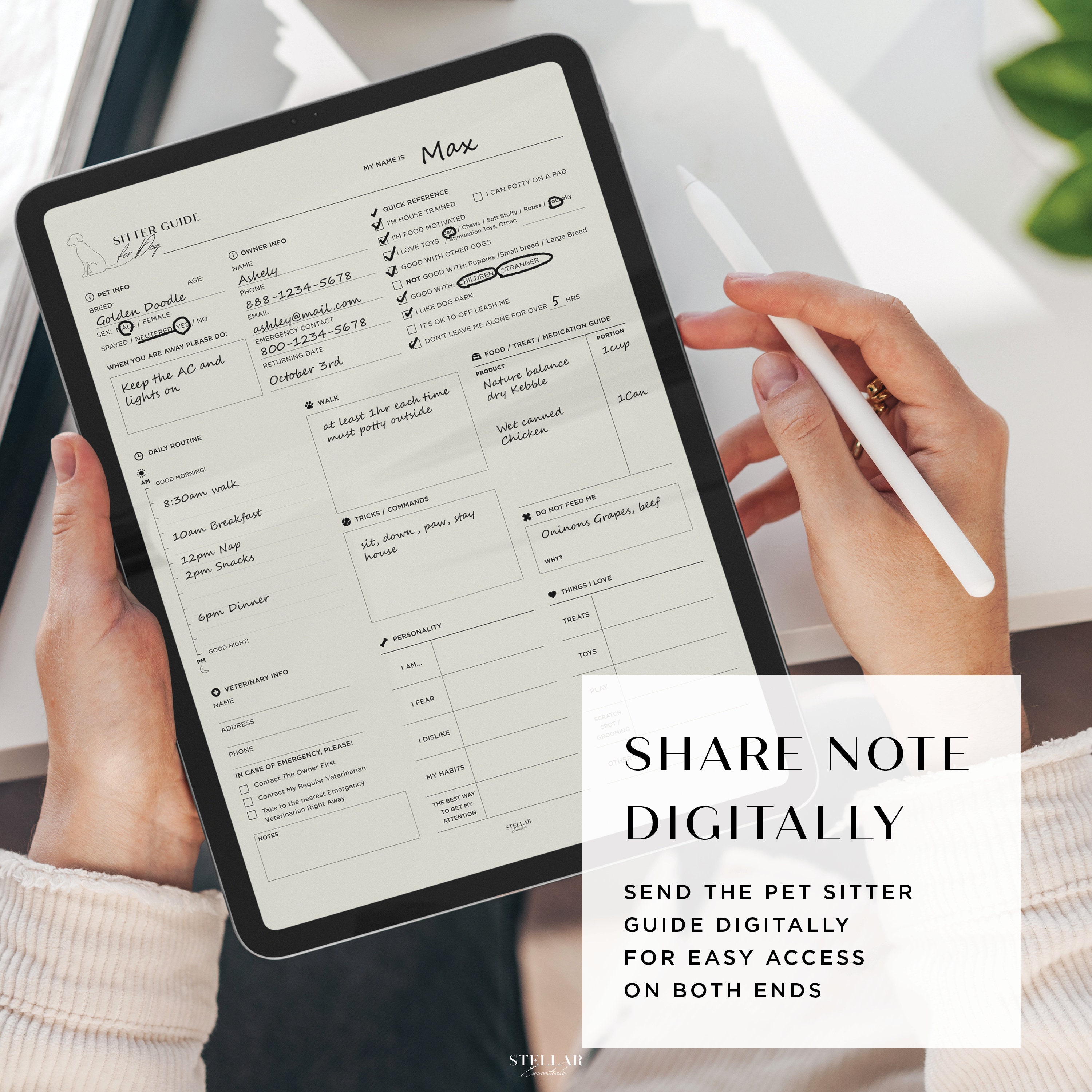 Pet Sitter Guide, Dog & Cat Report Card BUNDLE, Pet Care Instructions ...