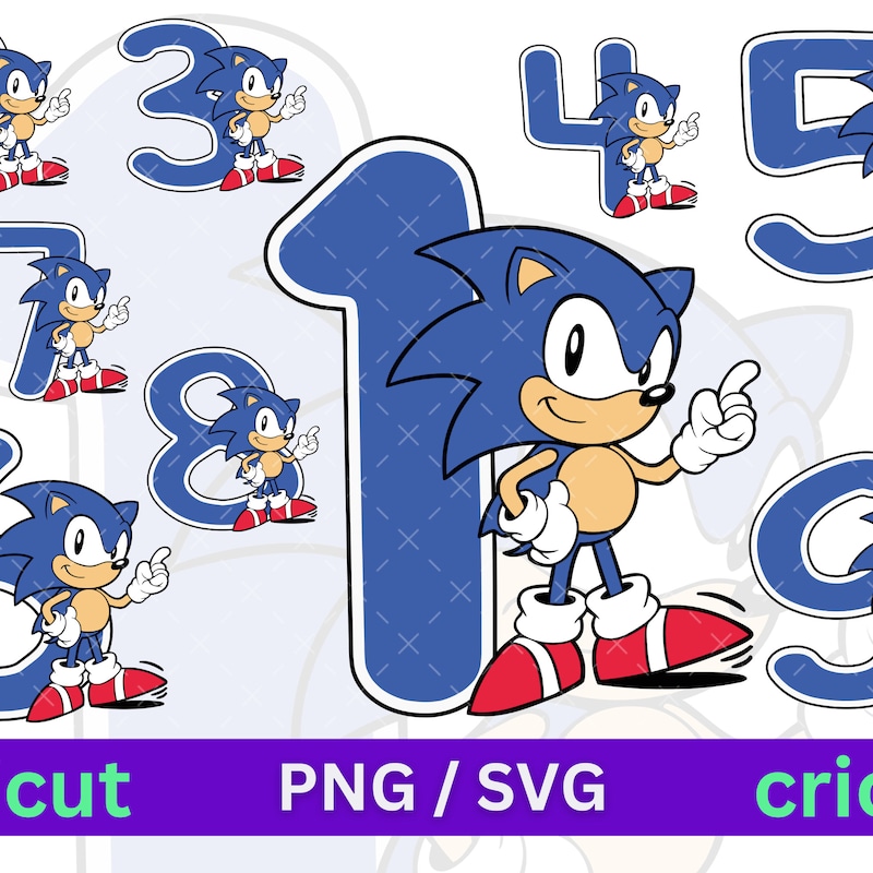 Sonic the Hedgehog Numbers - Etsy