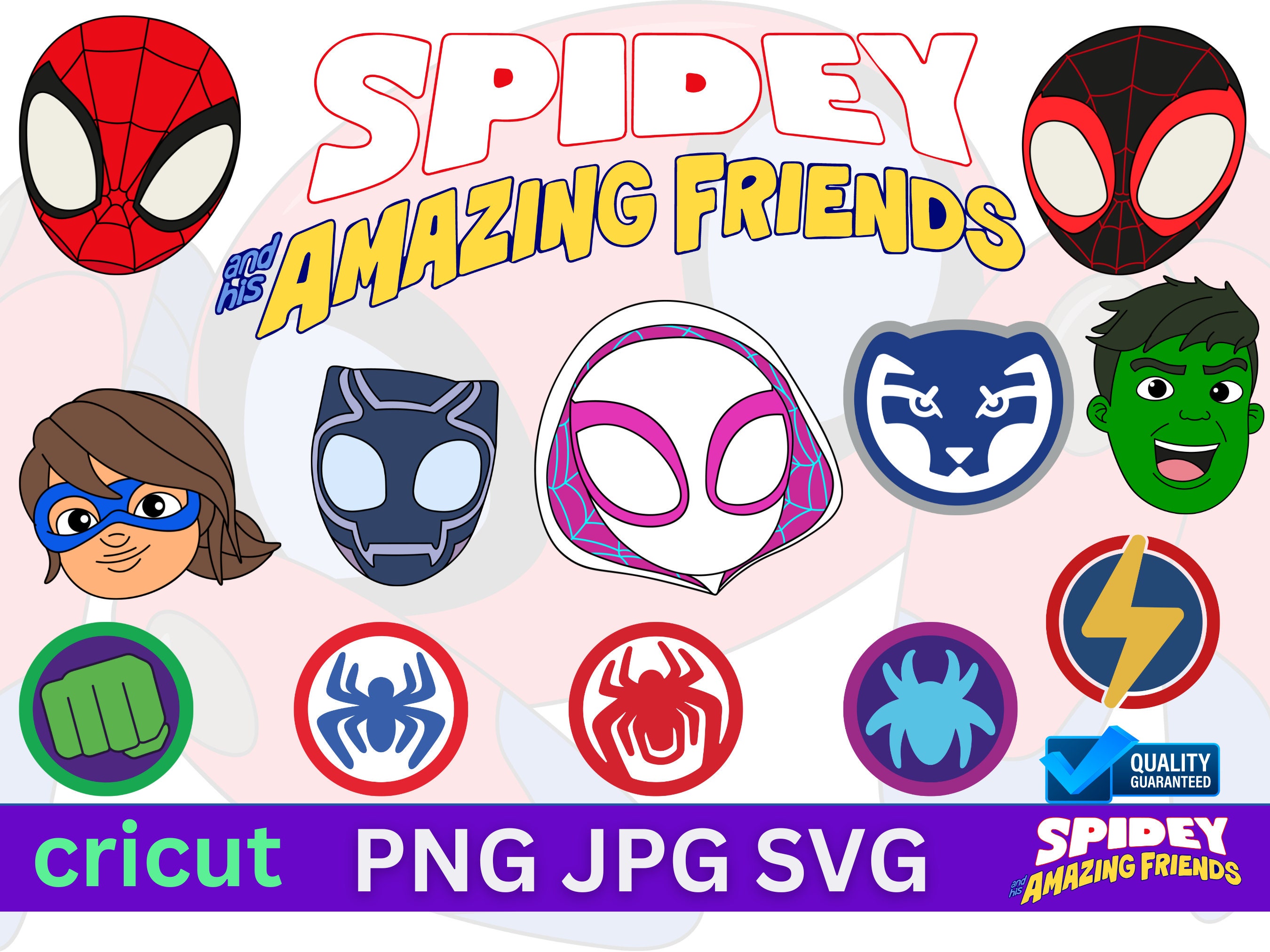 Clipart Spidey and Friends, Spidey, Digital Download, SVG, PNG, Design ...