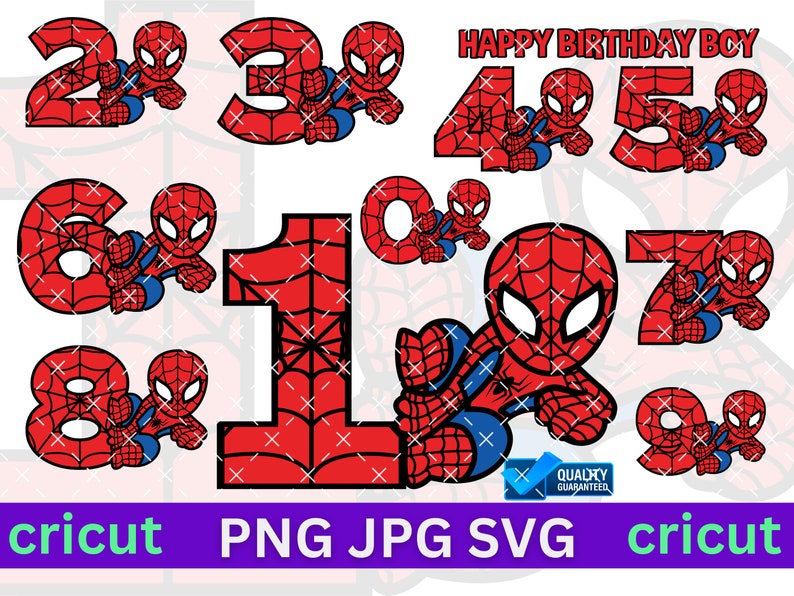 Spiderman Number Svg, Number Clipart, Number Cut File for Cricut ...