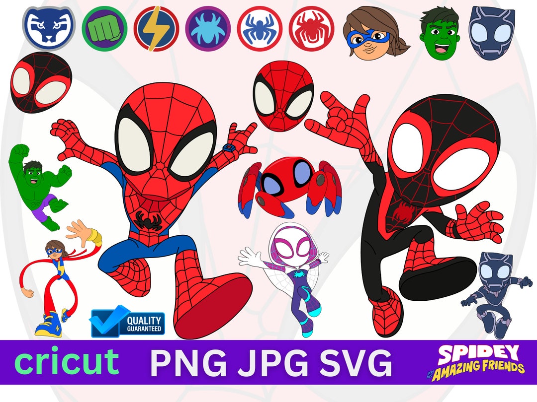 Clipart Spidey and Friends, Spidey, Digital Download, SVG, PNG, Design ...