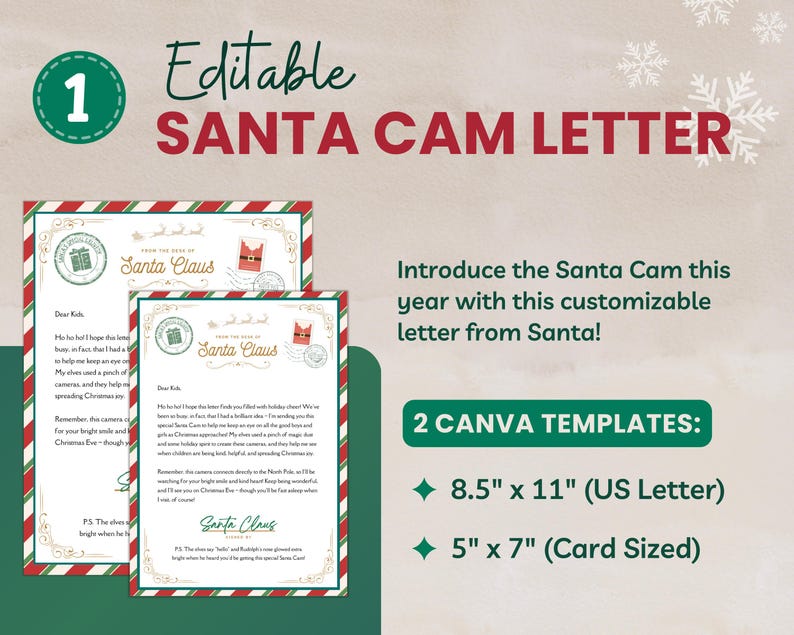 Editable Santa Letter & Santa Cam Signs | Christmas Magic (digital ...